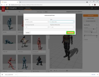 Downloading Mixamo Characters and Animations | Lucy's Tech Dev Blog